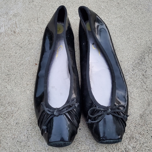 Jessica Simpson | Shoes | Jessica Simpson Y2k Black Shiny Ballet Flats ...